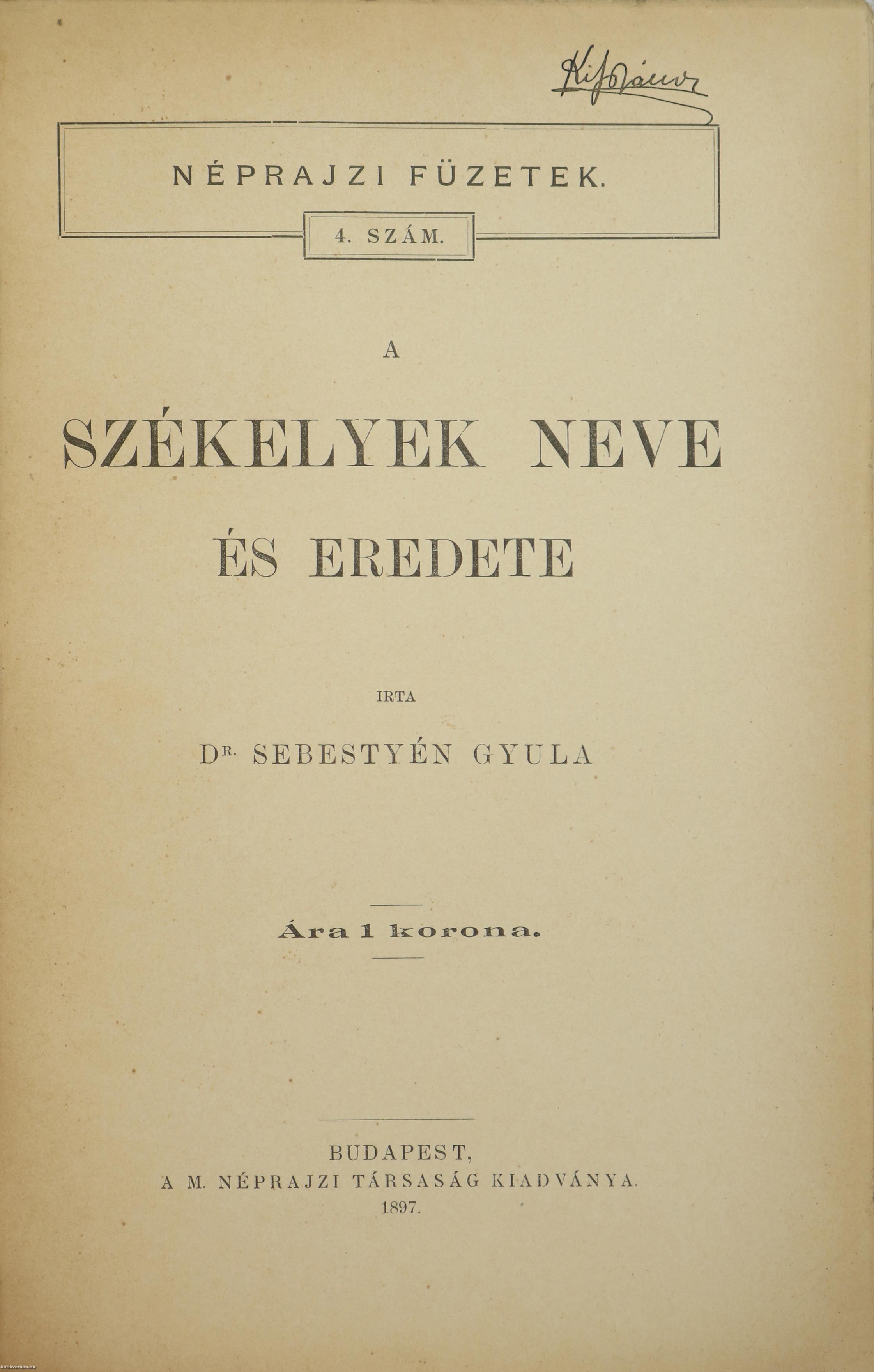 A székelyek neve és eredete